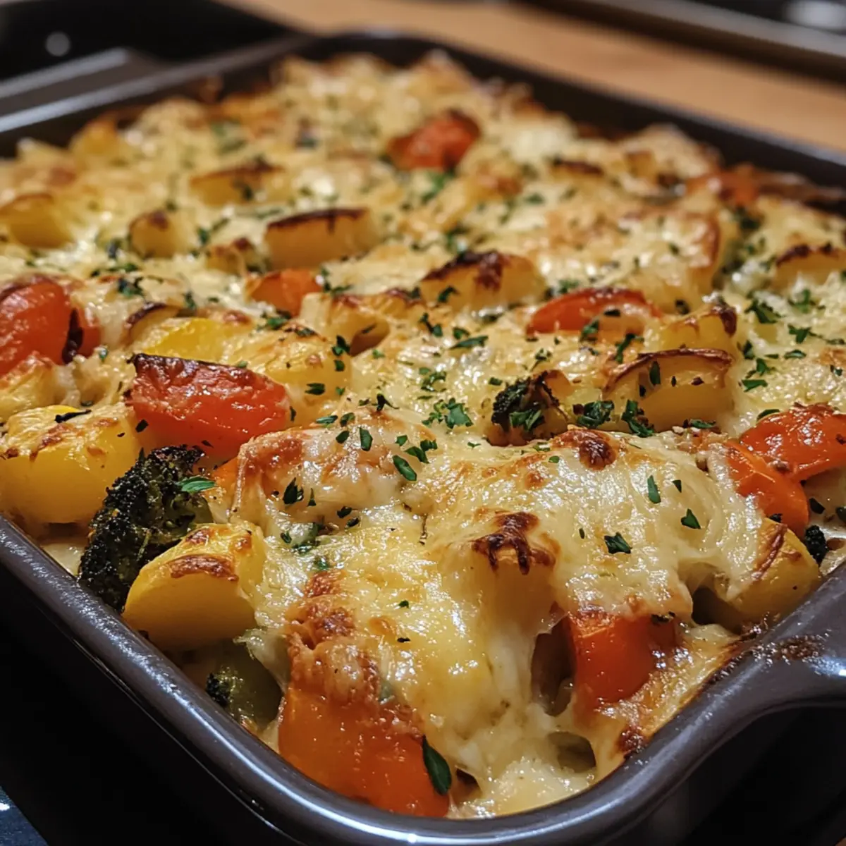 Irresistible Easy Cheesy Vegetable Bake to Melt Stress Away