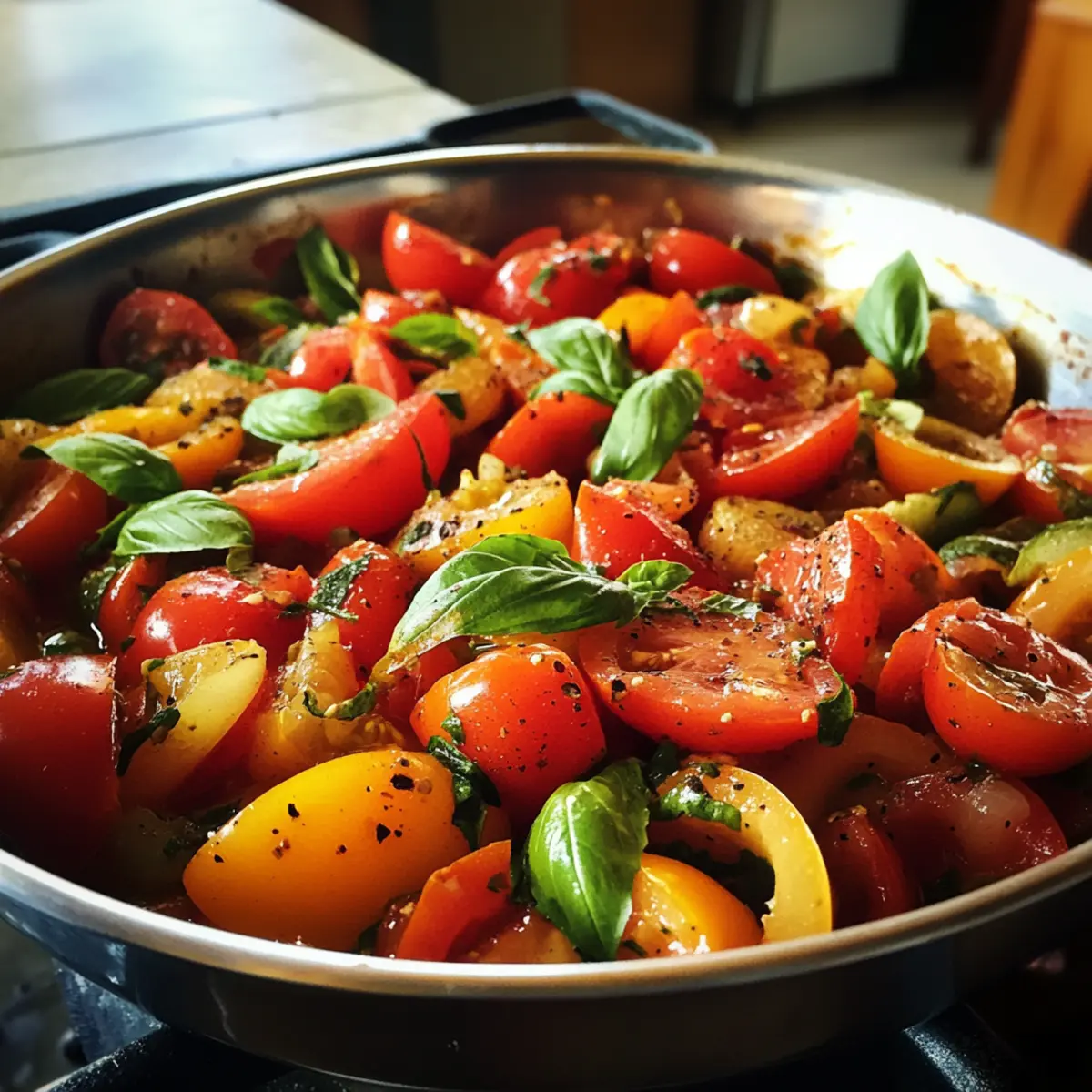 Easy One-Pot Tomato Basil Veggies: Delicious Bold Fresh Flavors