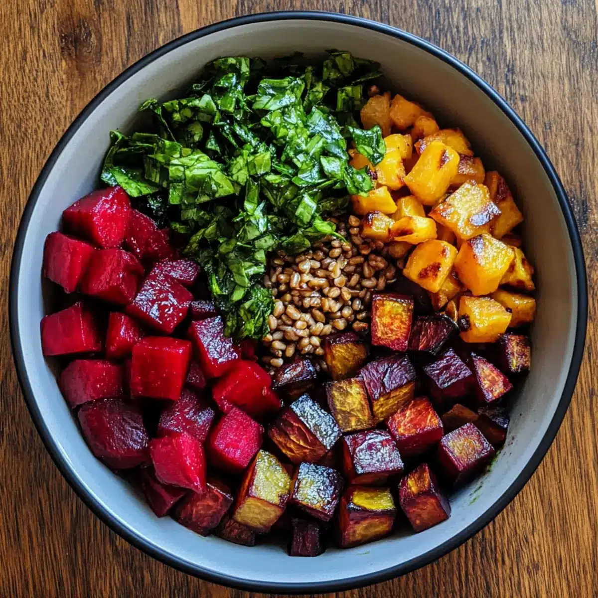 Ultimate Delicious Creamy Roasted Beet and Farro Power Bowl